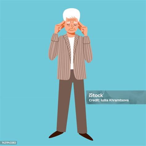 할아버지는 생각하고 기억하려고 노력하고 있습니다 알츠하이머 병을 앓고있는 노인 캐릭터 걱정하는에 대한 스톡 벡터 아트 및 기타 이미지 걱정하는 남자 노인 Istock
