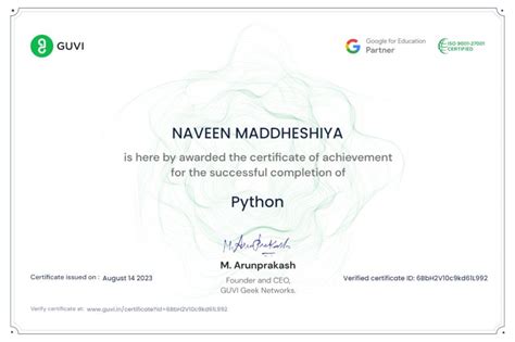 Naveen Maddheshiya On Linkedin Pythonprogramming Guvi