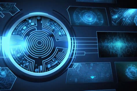 Premium Photo Circle And Screens With Data Processing And Circuit Board Created Using