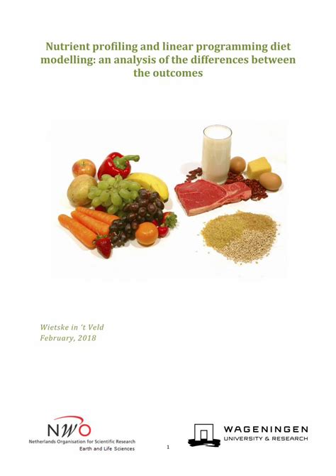 Pdf Nutrient Profiling And Linear Programming Diet Modelling Dokumentips
