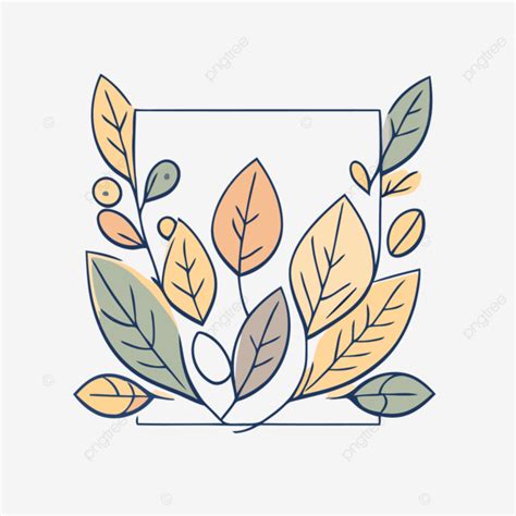 Leaf Outline Vector Design With Leaves Border A Lineal Icon Depicting Border Leaves On White