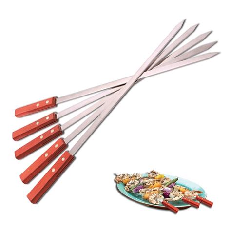 20 5 52cm Grill Spieße Edelstahl Gabel Flach Shi Vicedeal