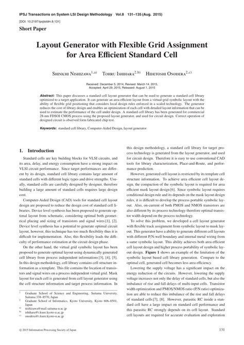 Pdf Layout Generator With Flexible Grid Assignment For Area Efficient Standard Cell