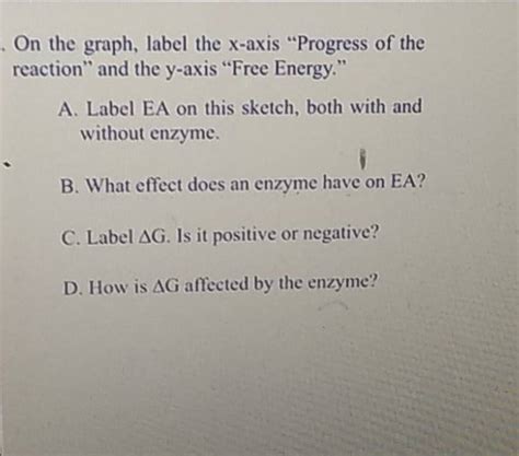 On The Graph Label The X Axis Progress Of The Reaction And The Y Axis