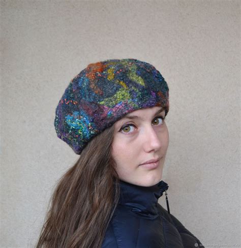 Берет валяный Мультиколор в интернет магазине на Ярмарке Мастеров Минск доставка по России