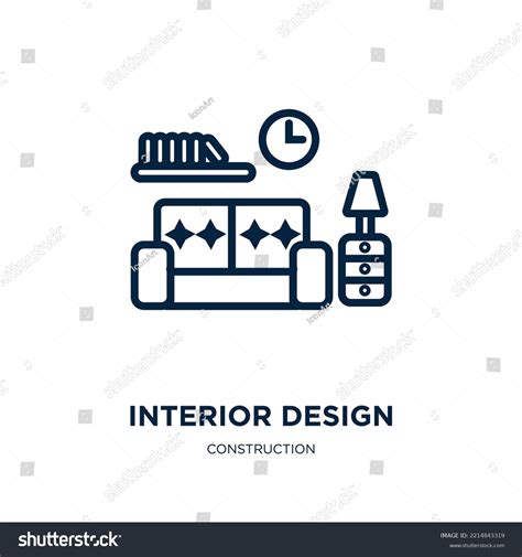 Interior Design Icon Construction Collection Thin Stock Vector Royalty Free 2214843319