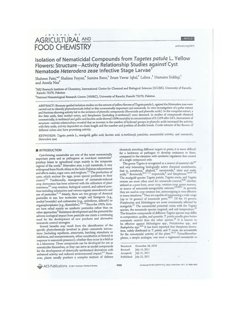 Pdf Isolation Of Nematicidal Compounds From Tagetes Patula L Yellow