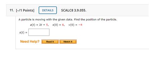 Solved A Particle Is Moving With The Given Data Find The Chegg Com