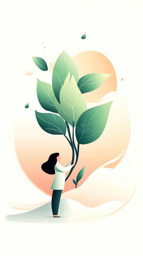 Abstract Personal Growth In Future Settings A Person Planting A Digital Tree That Grows Into A