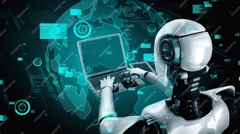 Premium Photo Future Financial Technology Controll By Ai Robot Huminoid Uses Machine Learning