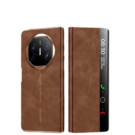 Applicable To Huawei Matex Mobile Phone Casing Mate X Folding Window Smart Leather Case Fall