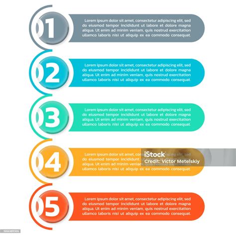 5 단계 정보 그래픽 숫자 옵션 텍스트 상자 배너 비즈니스 프리젠테이션 레이아웃 템플릿 인포그래픽 디자인 요소 세 개의 섹션이 있는 메뉴 벡터 그림입니다 0명에 대한 스톡
