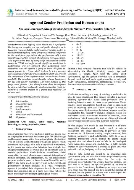 Age And Gender Prediction And Human Count Pdf