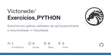 GitHub Victorwde Exercicios PYTHON Exercício em python validador de cpf busca binaria e