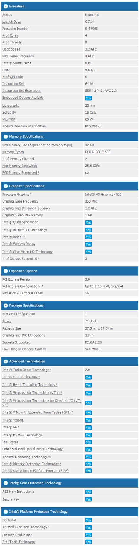 Buy Intel Core i7 4790S [BX80646I74790S] | PC Case Gear Australia