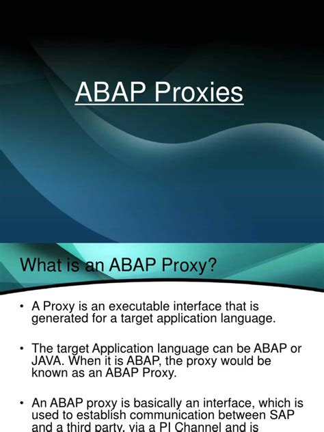 Traning Ppt On Abap Proxies Pdf Proxy Server Software Development