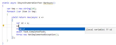 Intellisense Cannot Detect Iasyncenumerable S Yield Return Type When That Parameter Is Used