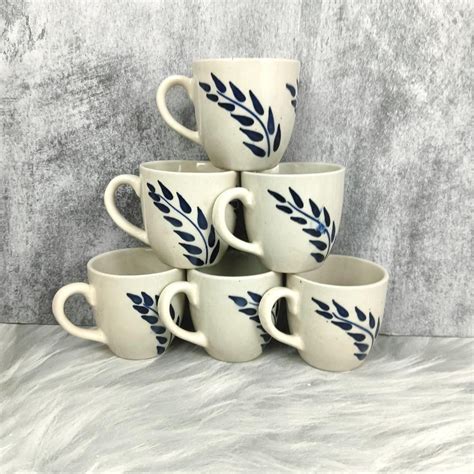 Dpaara Leaf Design Ceramic Drinking Cups Khurja Ceramic