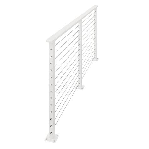 Citypost 34 Ft Deck Cable Railing 42 In Base Mount White Super Arbor