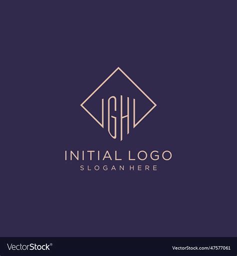 Initials Gh Logo Monogram With Rectangle Style Vector Image