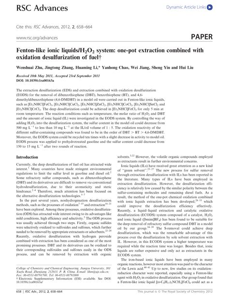 Pdf Application Of A Self Emulsifiable Task Specific Ionic Liquid In