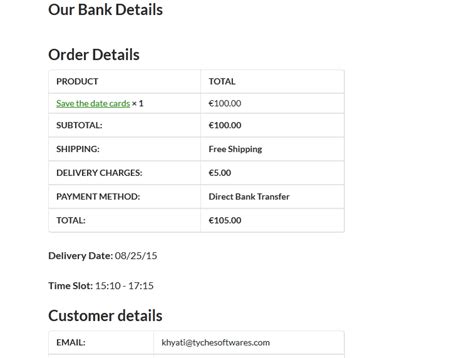 Woocommerce Order Received Template