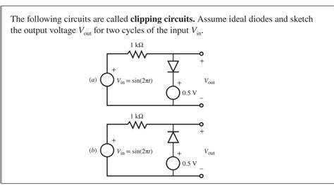 Solved The Following Circuits Are Called Clipping Circuits Chegg Com