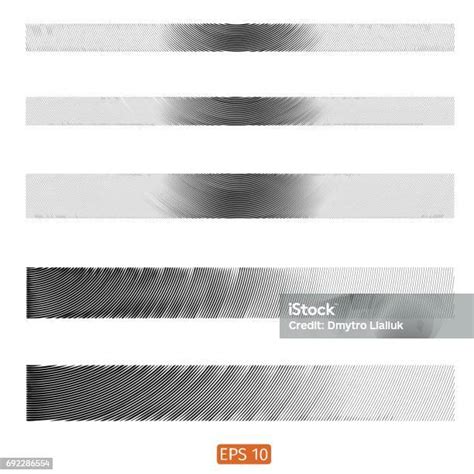 세트 디자인 요소입니다 벡터 일러스트입니다 라인 그라데이션 효과 함께 하프톤 패턴입니다 배경 및 양식에 일치 시키는 텍스처에 대 한 템플릿입니다 파도 패턴에 대한 스톡 벡터