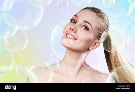 Beautiful Sensual Woman In Soap Bubbles Stock Photo Alamy