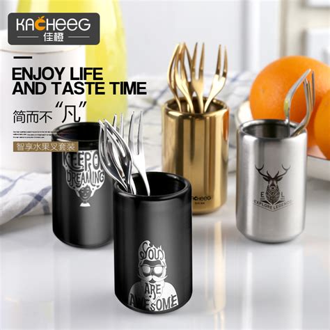 个性水果叉套装创意可爱304不锈钢小叉子家用插果签水果蛋糕叉8支 虎窝淘