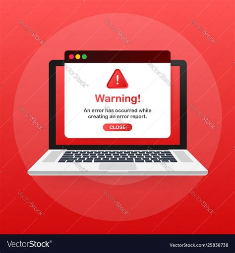 Modern Warning Pop Up With Flat Design On Red Vector Image