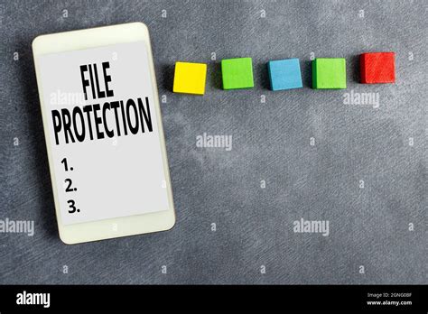 Hand Writing Sign File Protection Word Written On Preventing
