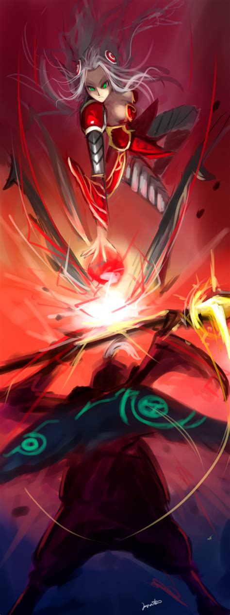 Safebooru Absurdres Aleron Armor Battle Breasts Cleavage Energy Ball
