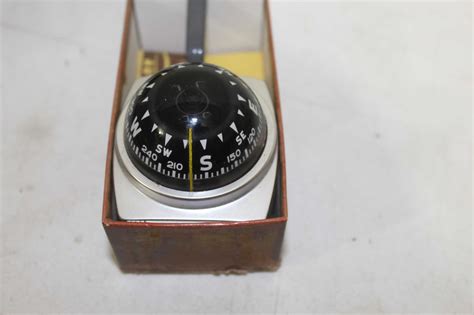 Vintage Airguide Nomad Deluxe Auto Compass In Box And Paperwork Antique