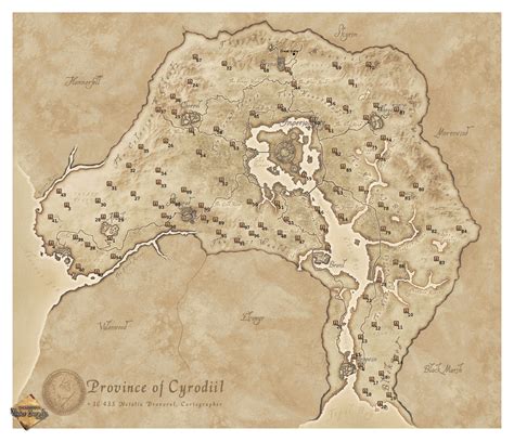 Map Of The Province Of Cyrodiil From The Elder Scrolls Iv Oblivion Hd
