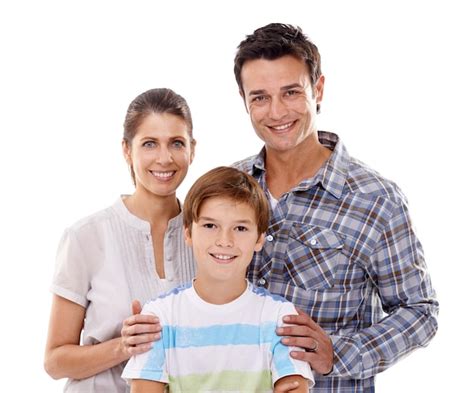 Premium Photo Mother Father And Son In Studio Portrait With Smile