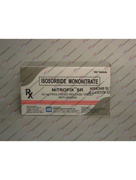 Isosorbide 30mg Tablet Nitrofix 210c Ve