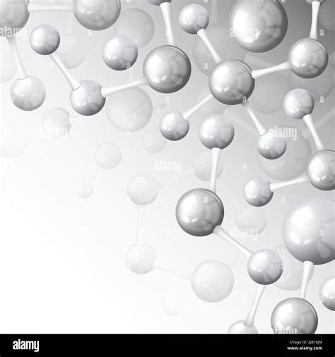3d Atomic Structure Molecule Model Grey Background Wallpaper Vector