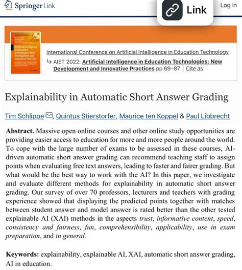 tim schlippe on linkedin teachers ai grading springer