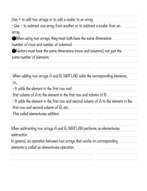 Engineering 35 Use To Add Two Arrays Or To Add A Scalar To An Array Use To Subtract One