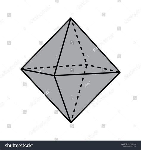Grey Regular Octahedron Shapes Maths Stock Vector Royalty Free
