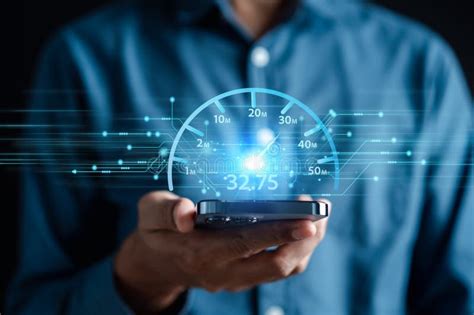 Super Fast Internet Connection Speedtest Bandwidth Network Technology Man Using Internet High