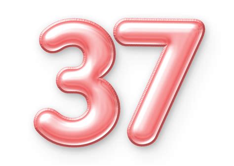 37 Number Balloon Pink 24652368 PNG