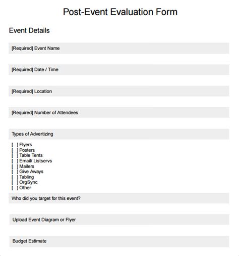 10 Event Evaluation Samples Sample Templates