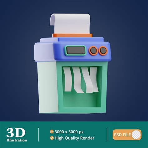 Premium Psd Workplace Paper Shredder Illustration 3d