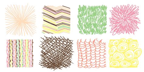 패턴 설정 손으로 그린 선 텍스처 해치 드로잉 펜 잉크 크로스해칭 연필 스케치 낙서 스크래치 스타일 사탕 파스텔 모양은 흰색