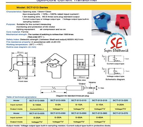 Jual Current Transformer Sensor Curent Datasheet Sensor Transformer