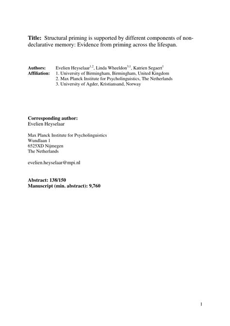 pdf structural priming is supported by different components of non