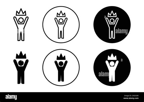 self confidence icon vector logo set collection for web app ui stock