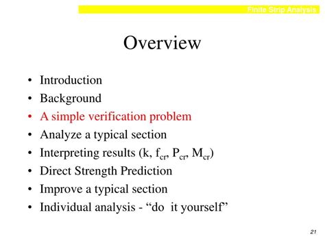 Ppt Finite Strip Analysis And The Beginnings Of The Direct Strength
